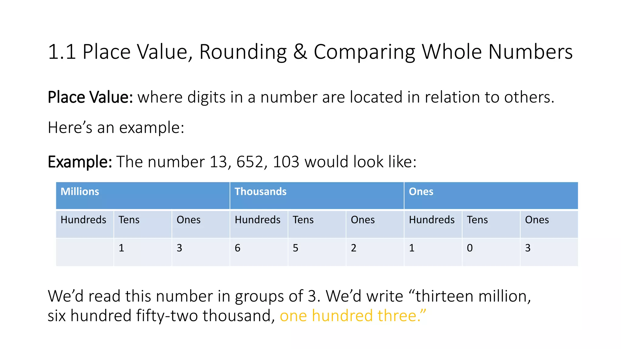 Place value rounding comparing whole numbers | PPTX | Science