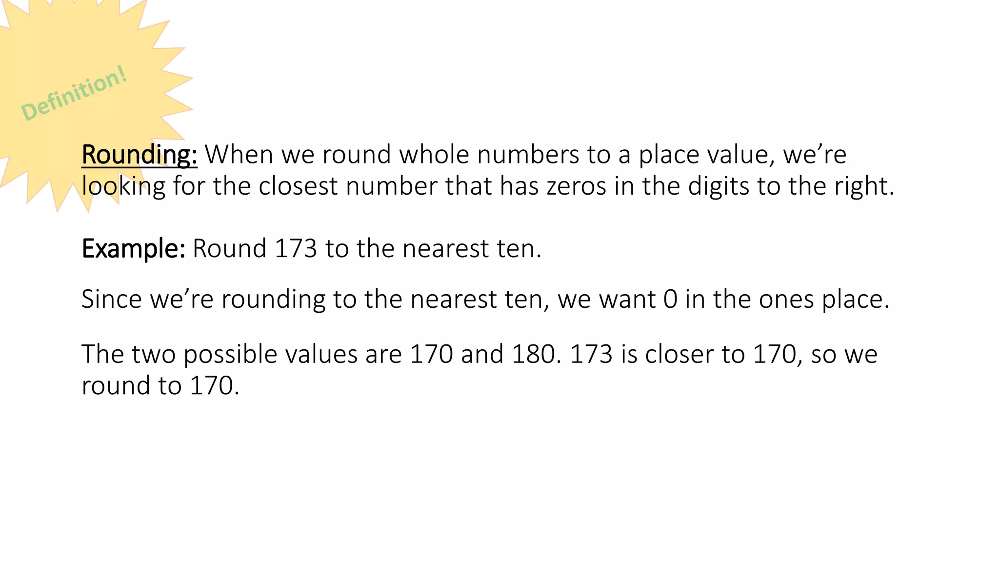 Place Value Rounding Comparing Whole Numbers Pptx Science