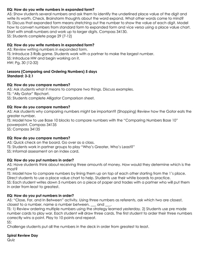 Place value unit | PDF