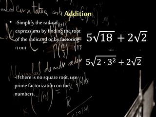 Addition and Subtraction of Radicals | PPTX