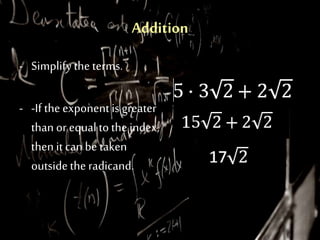 Addition and Subtraction of Radicals | PPTX