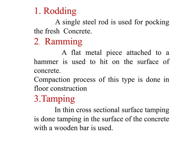 Placing and compaction of cement concrete | PPTX | Civil Engineering ...