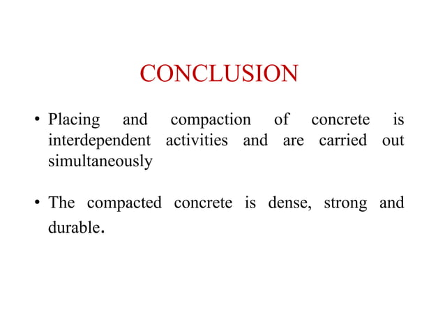 Placing and compaction of cement concrete | PPTX | Civil Engineering ...