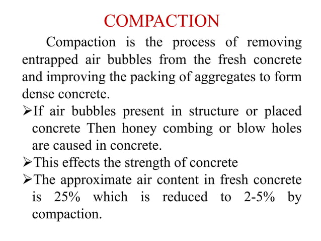 Placing and compaction of cement concrete | PPTX | Civil Engineering ...