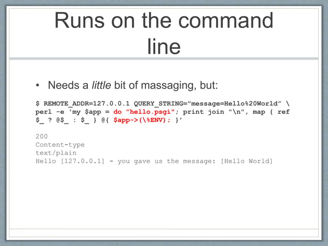 PSGI and Plack from first principles | PPT