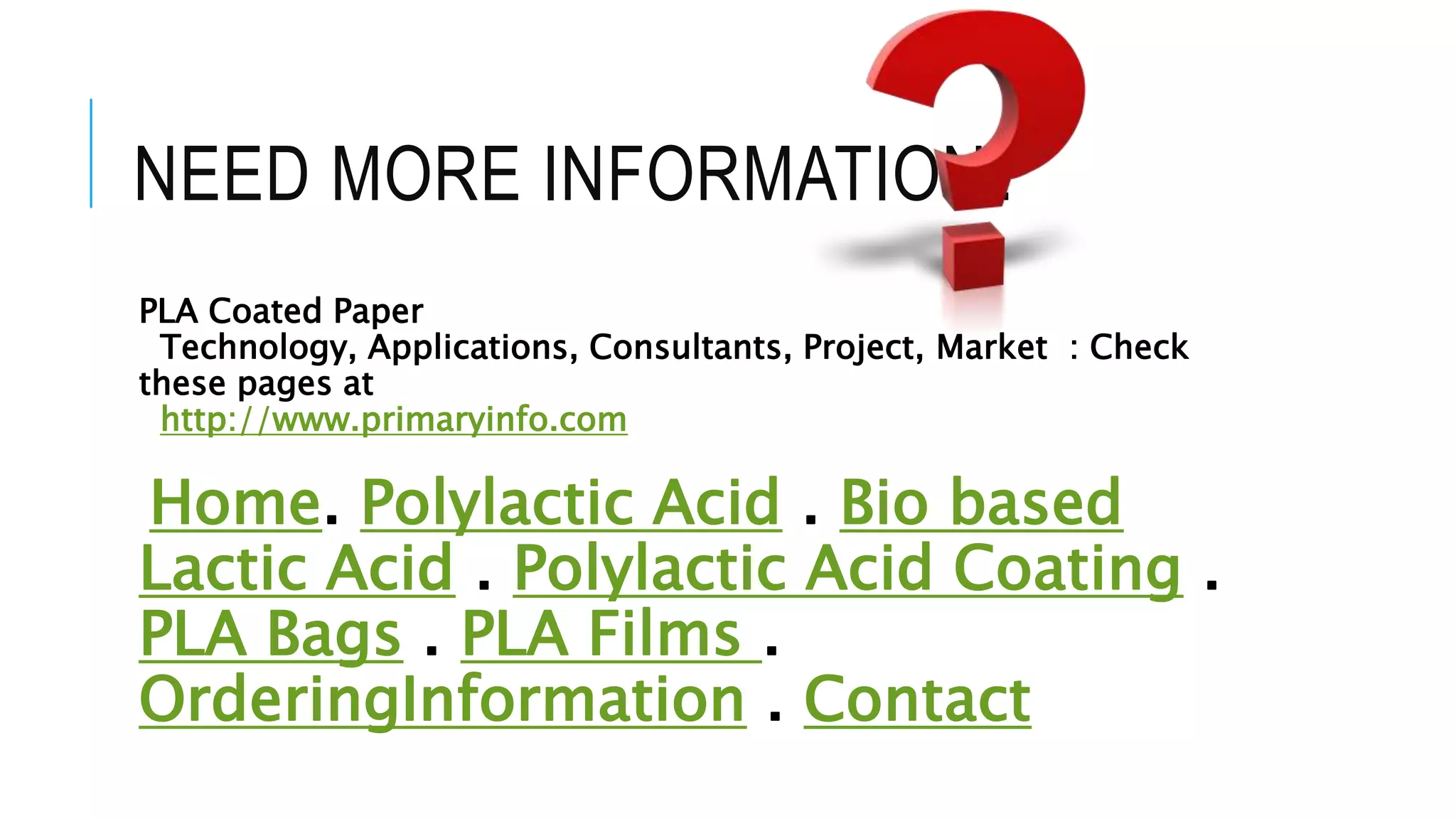 Pla coated paper | PPT
