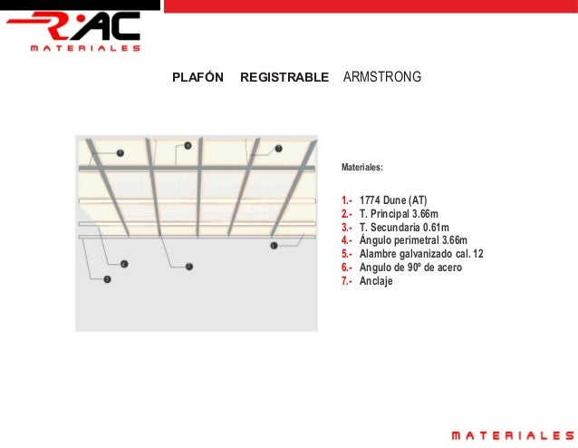 Plafón registrable armstrong