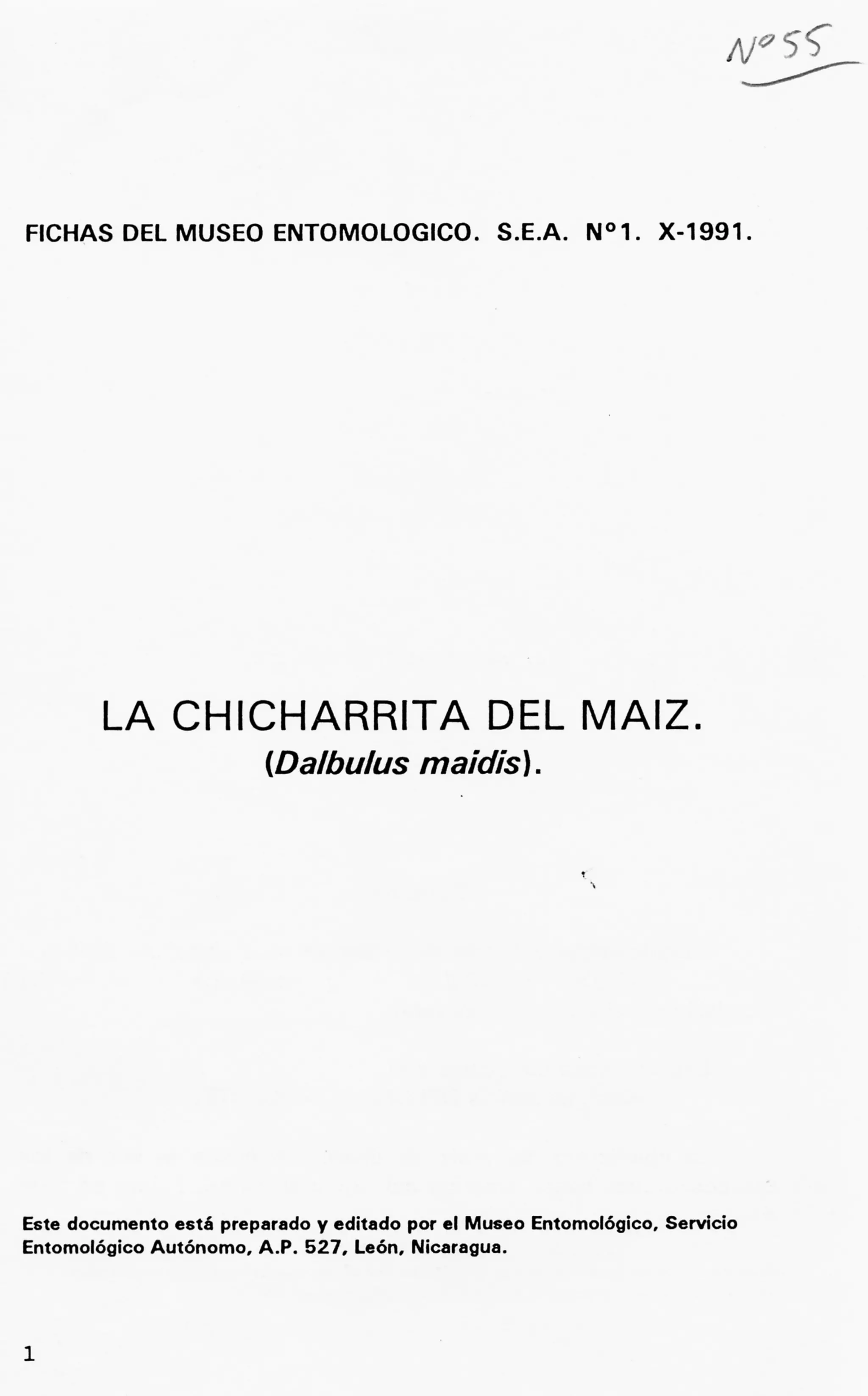 La chicharrita del maíz (Dalbulus maidis) | PDF