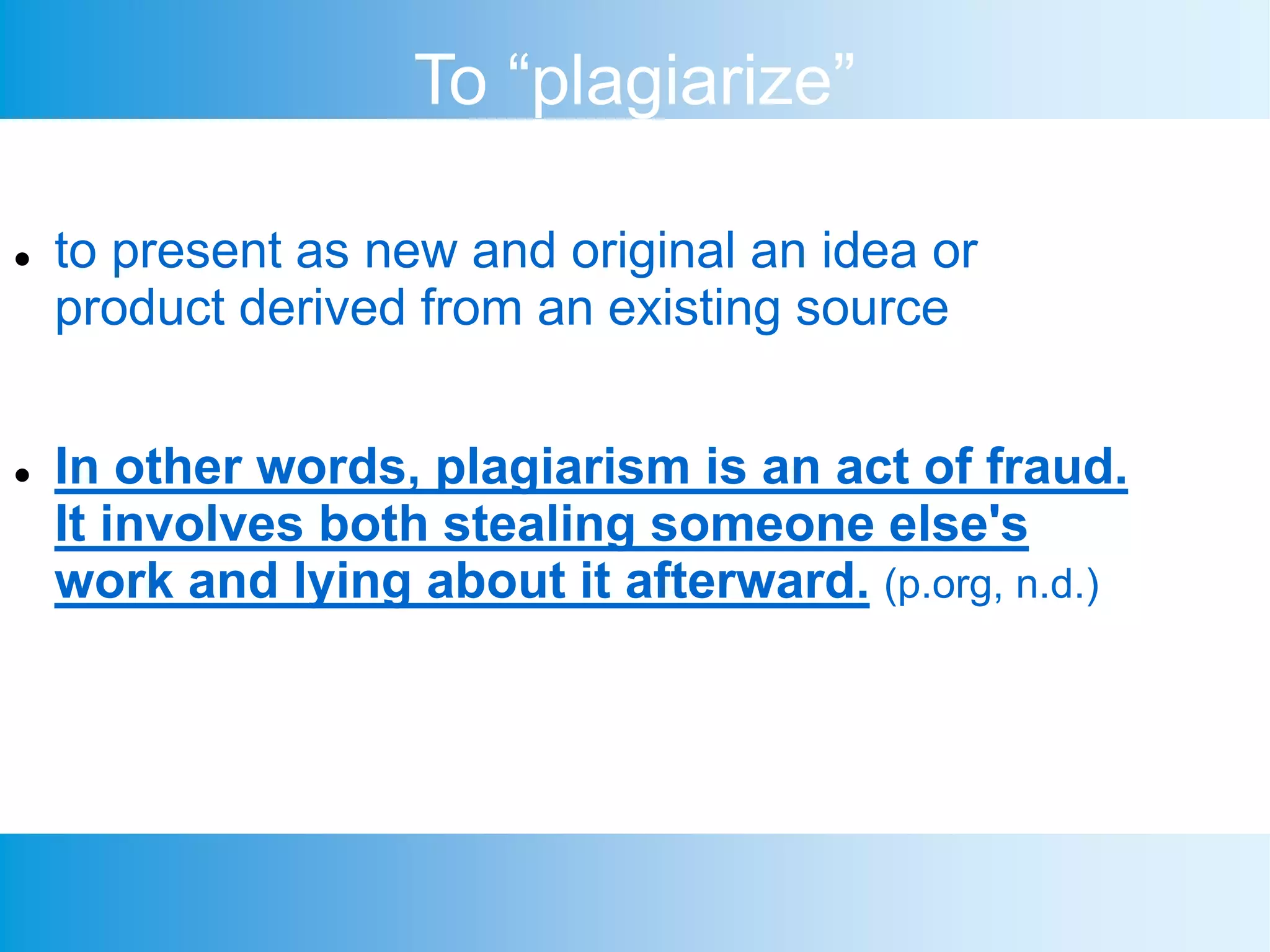 Plagiarism lecture 2020 | PPT