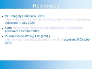 Plagiarism lecture 2020 | PPT
