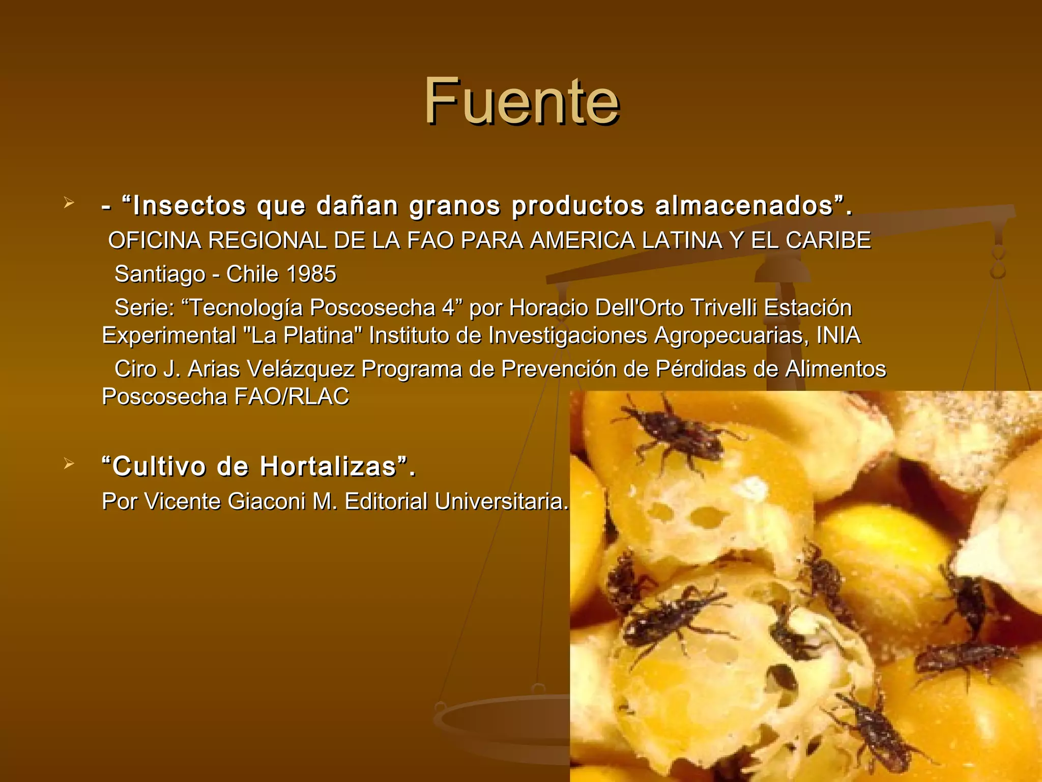 Plagas en alimentos almacenados | PPT