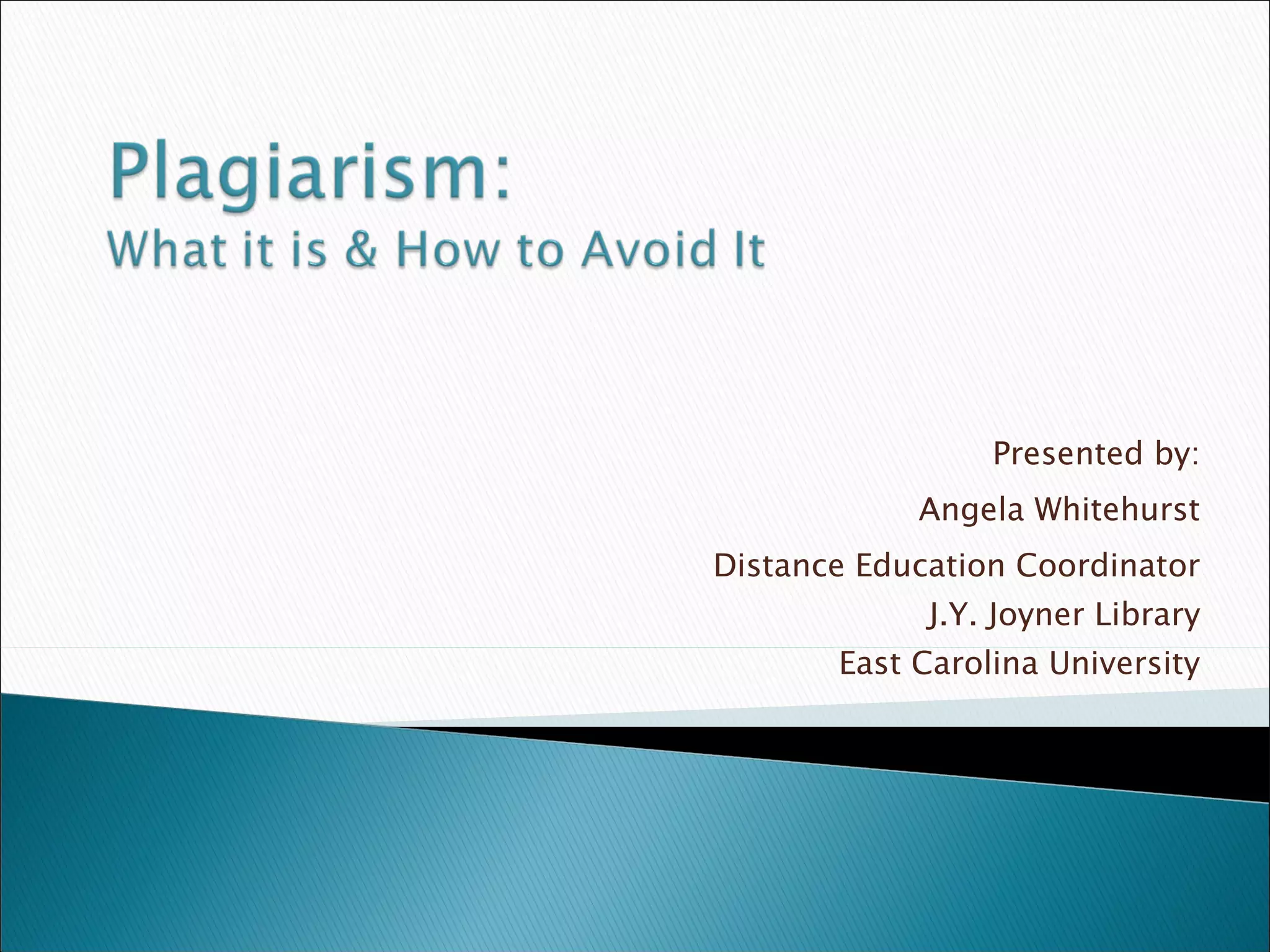 Plagiarism: What it is & How to Avoid it | PPT