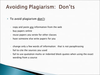 Plagiarism: What it is & How to Avoid it | PPT