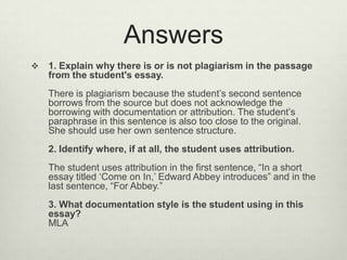 Paraphrasing, Citing & Quotations | PPTX