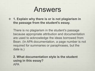 Paraphrasing, Citing & Quotations | PPTX