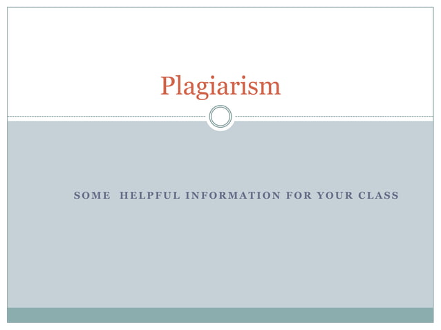 Plagiarism | PPTX | Education
