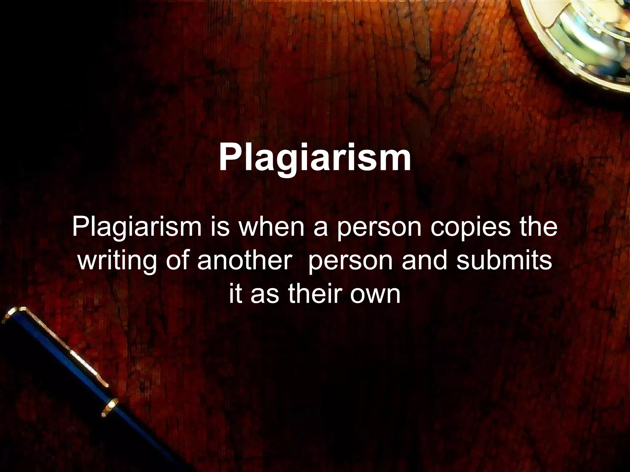 Plagiarism PowerPoint Presentation | PPT