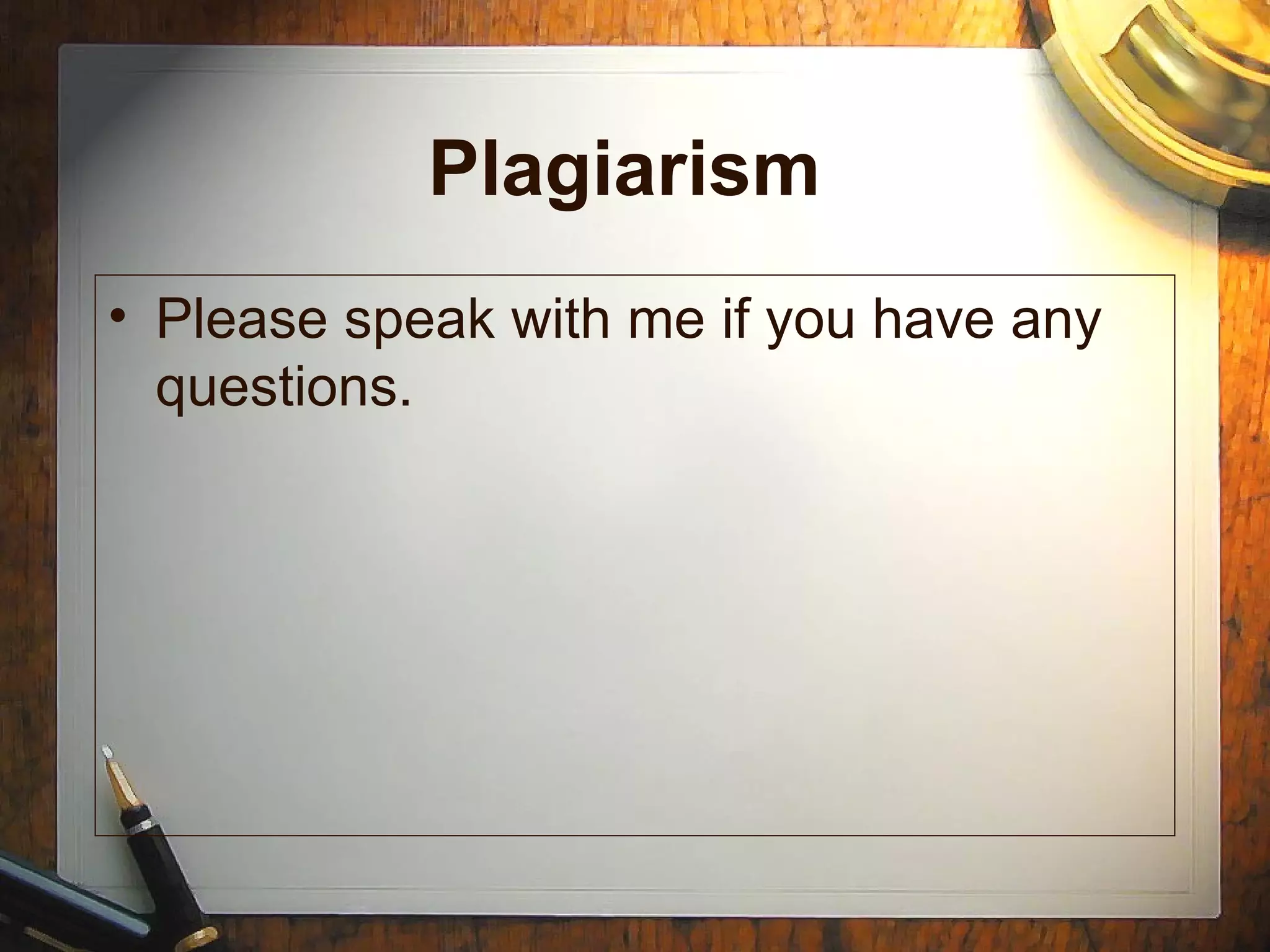 Plagiarism PowerPoint Presentation | PPT