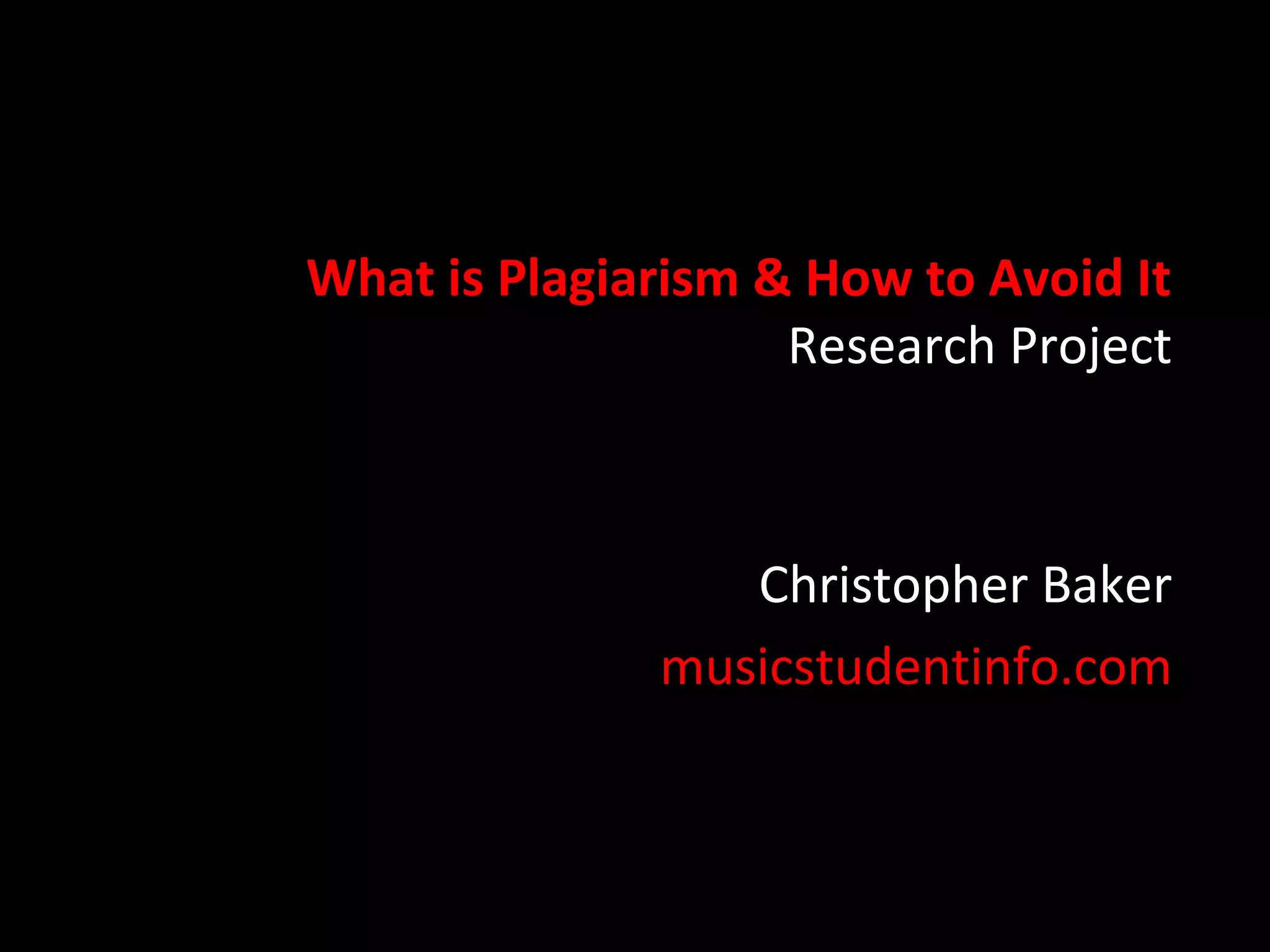 Plagiarism & How to Avoid it | PPT