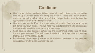 Plagiarism; How to Know and How to Avoid it? In Research Methodology | PPTX