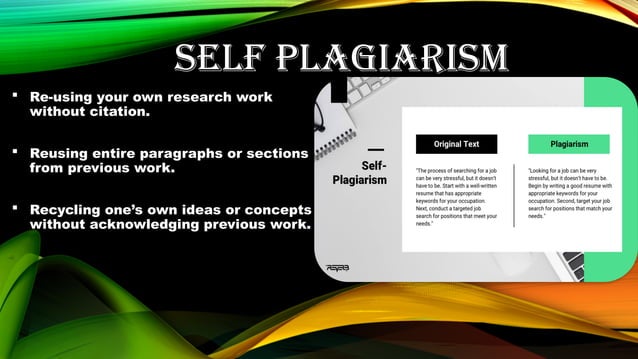 Plagiarism and self plagiarism and how to avoid that | PPTX | Education