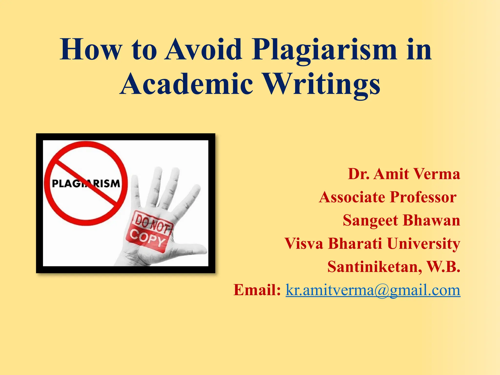 How to Avoid Plagiarism in Academic Writings | PPTX