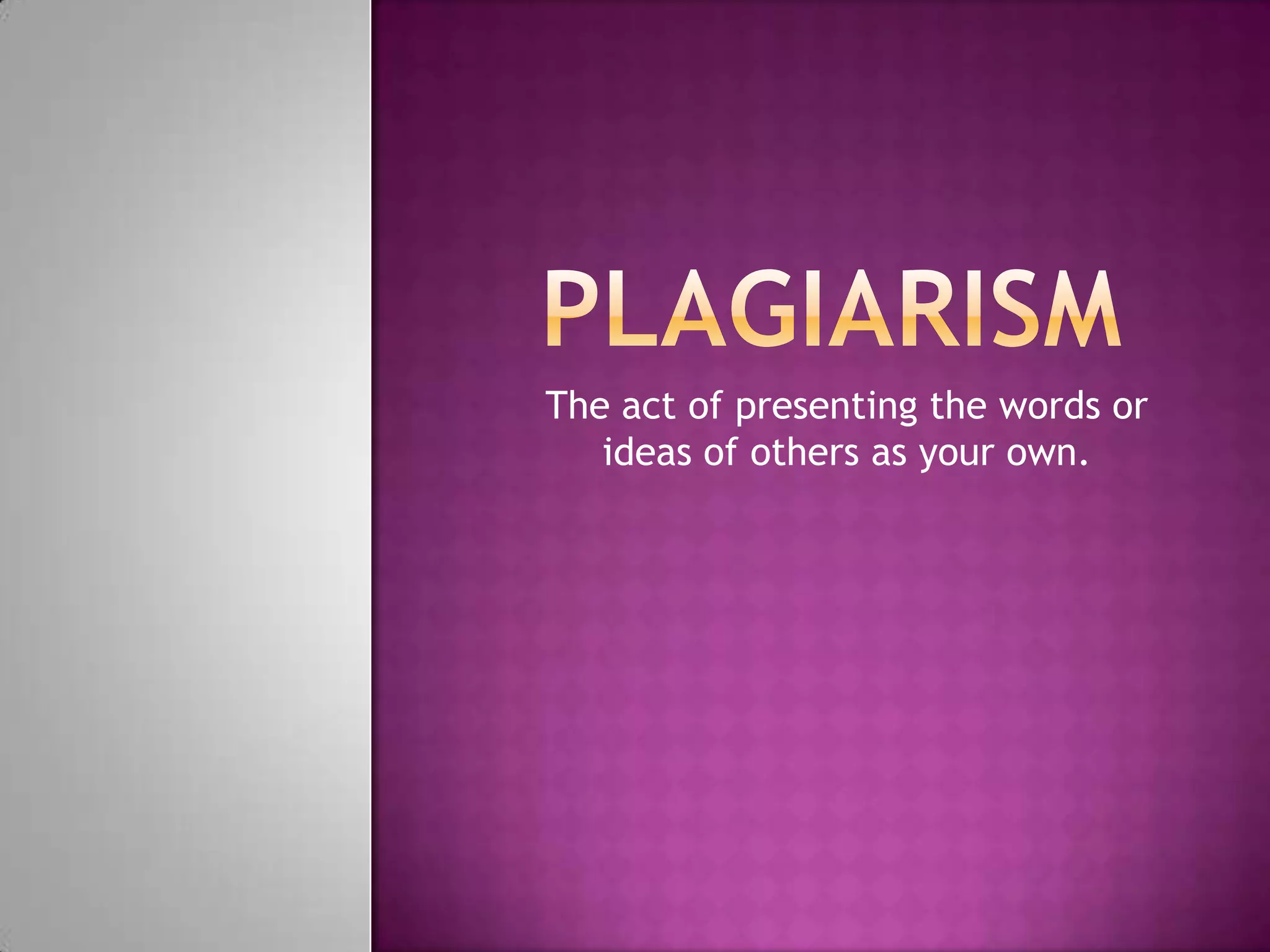 Common Types of Plagiarism | PPT