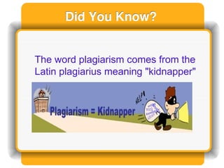 Defining, understanding and avoiding plagiarism.ppt