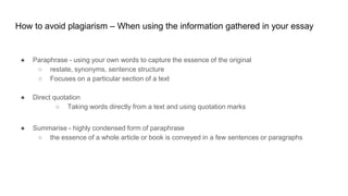Plagiarism: What it is and how to avoid it | PPTX