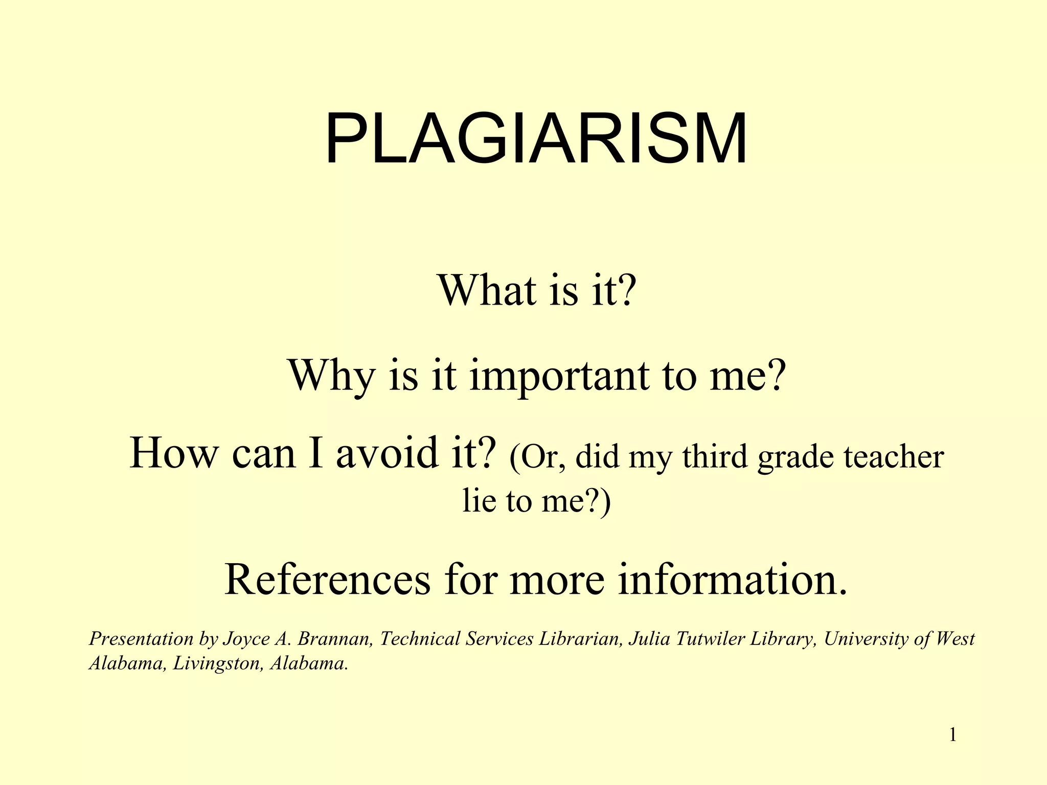 Plagiarism Powerpoint | PPT