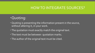 Plagiarism and apa style | PPTX