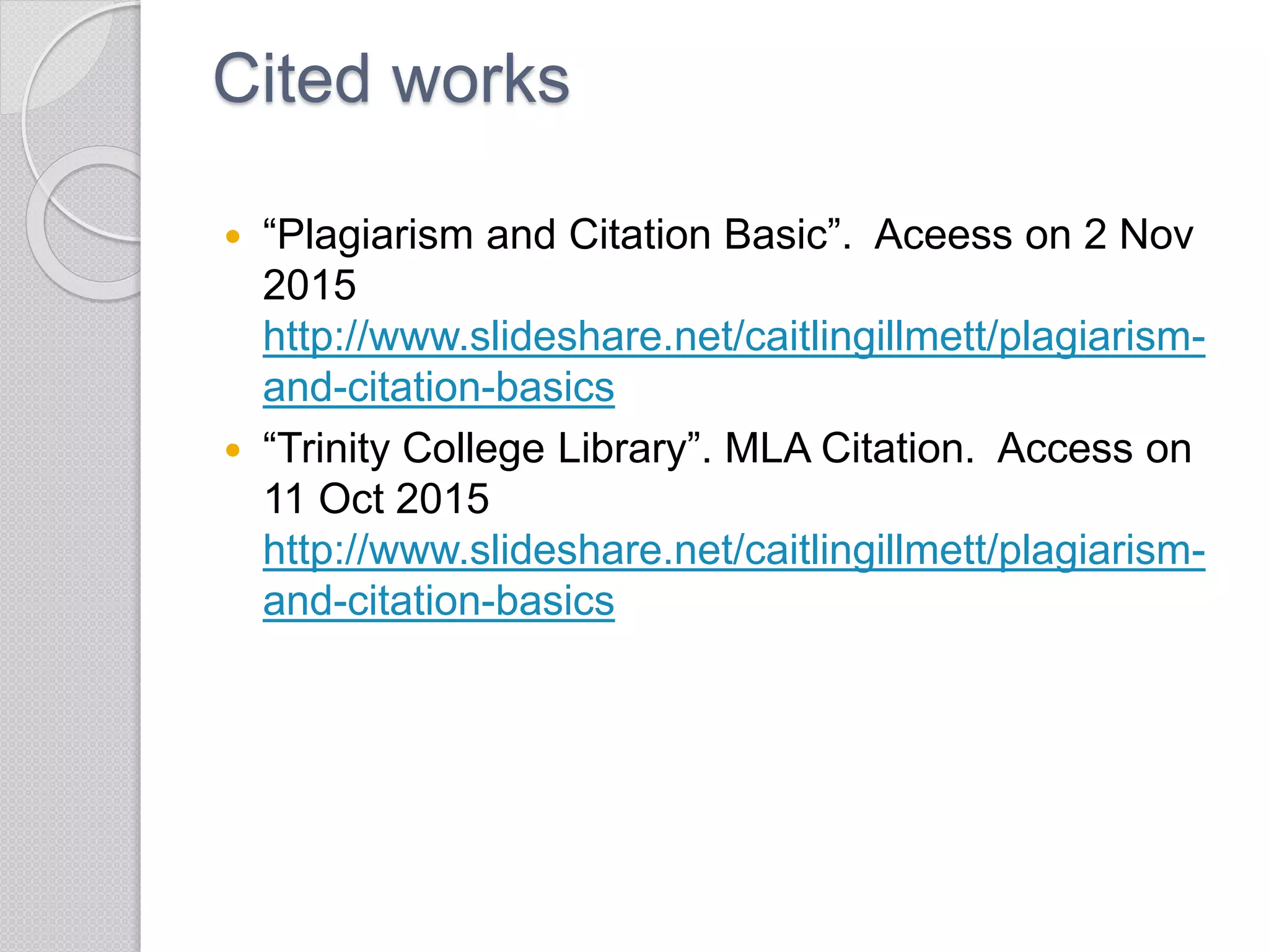Citation Lesson for Middle and High School Teacher-Librarians | PPTX