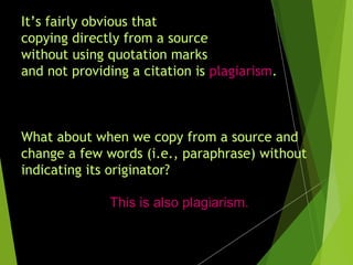 Plagiarism and citations module | PPT