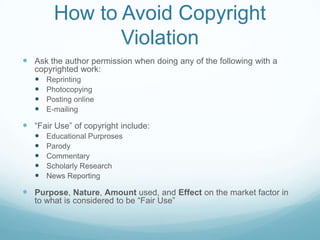 Plagiarism and copyright edp279 | PPTX | Law