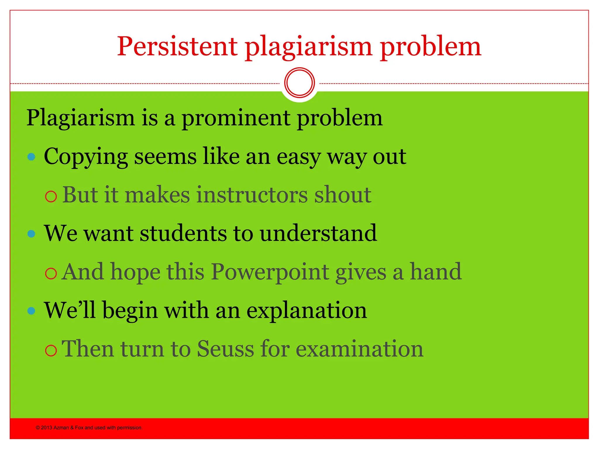 Plagiarism and Doctor Seuss Presentation | PPT