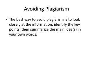 Plagiarism and how to avoid it | PPT