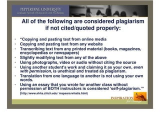 PLAGIARISM And HOW TO AVOID IT | PDF