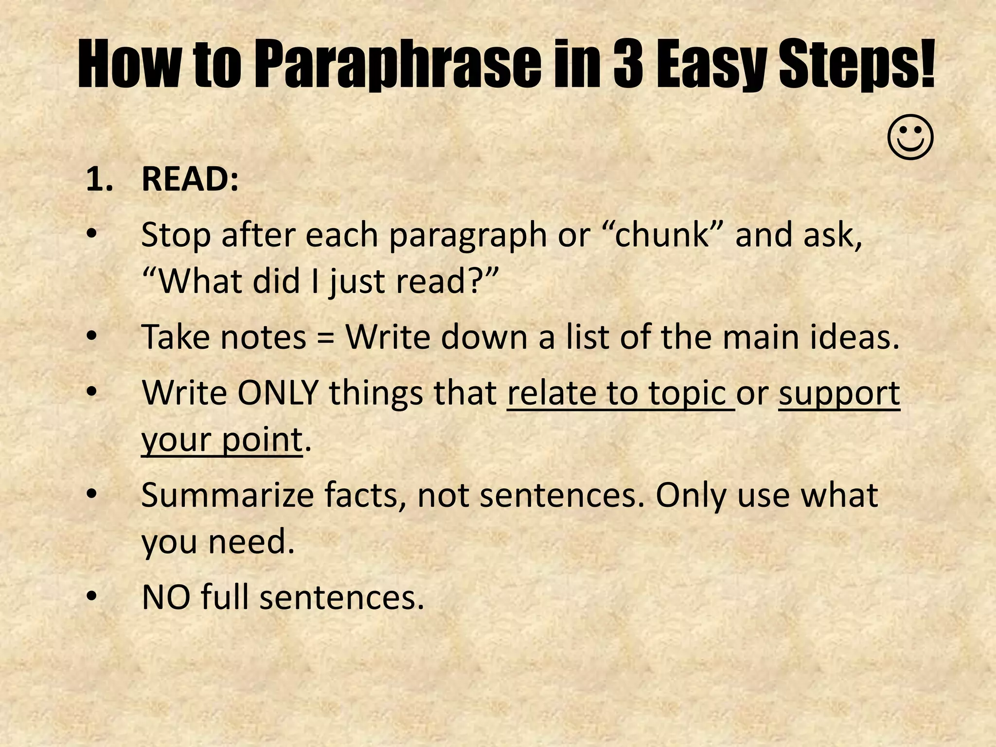 Plagiarism and paraphrasing | PPT