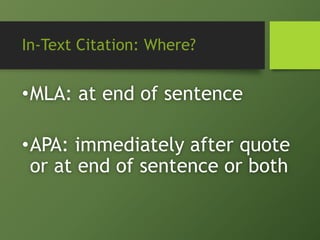 Plagiarism & Citation - MLA 8 & APA 8 | PPT