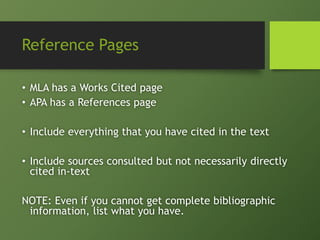 Plagiarism & Citation - MLA 8 & APA 8 | PPT