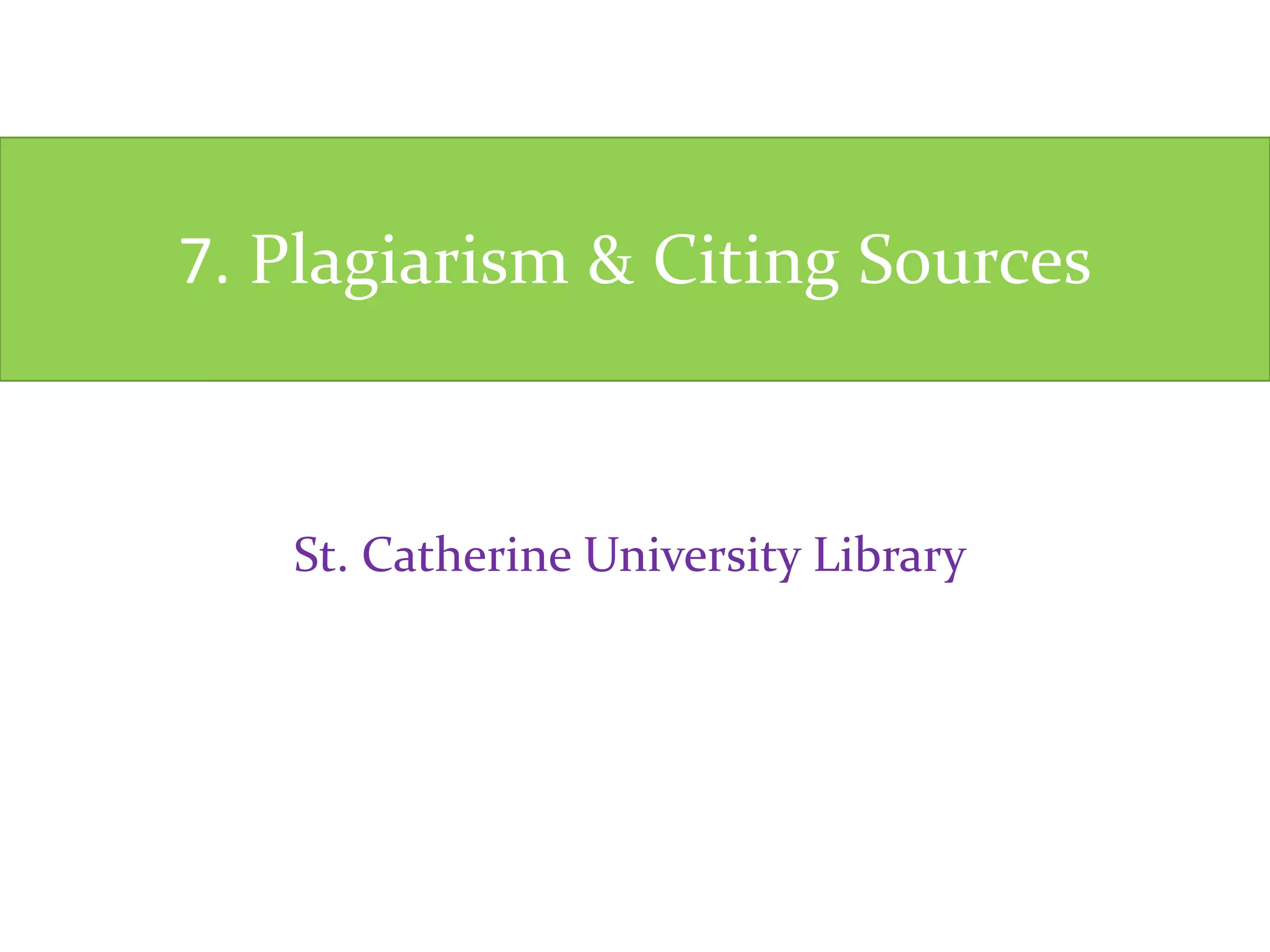 6.Plagiarism & Citing Sources | PPTX