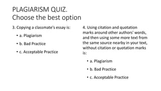 Plagiarism concept and quiz | PPT