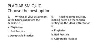 Plagiarism concept and quiz | PPT