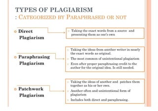 Plagiarism Definition & Types | PDF