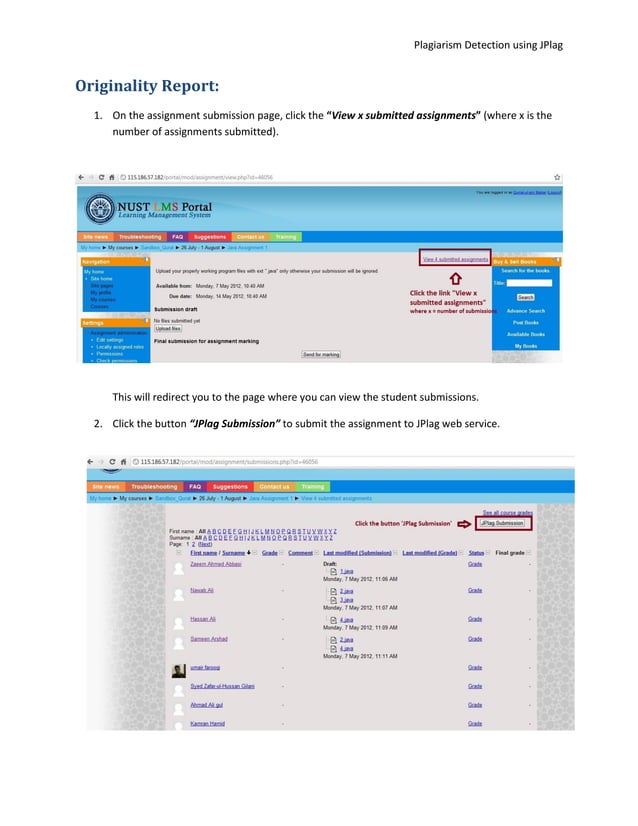 Plagiarism detection of code via j plag | PDF