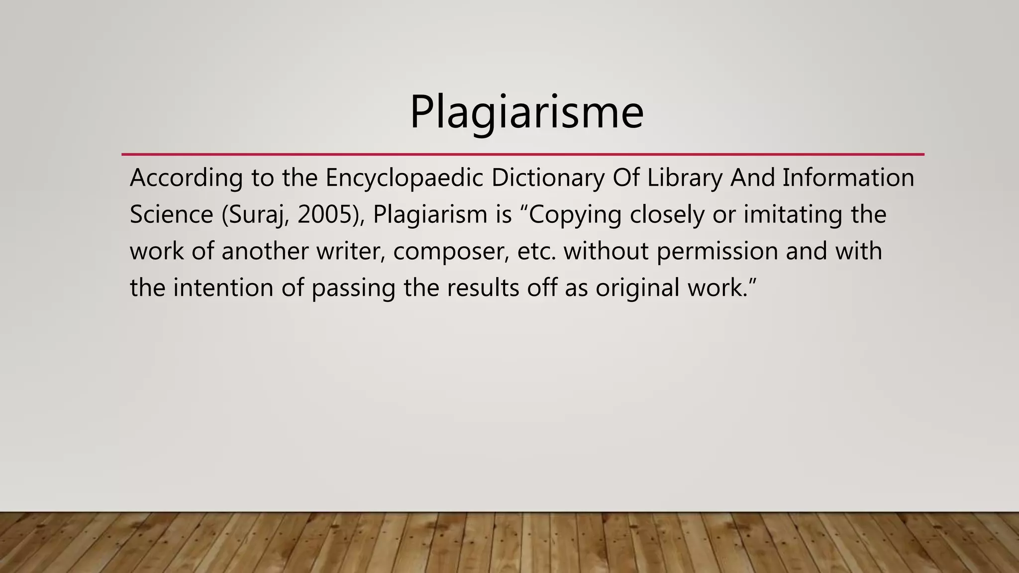 Plagiarisme di edukasi | PPTX