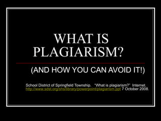 Plagiarism & how to avoid Plagiarism. ppt | PPT