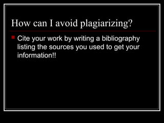 Plagiarism & how to avoid Plagiarism. ppt | PPT