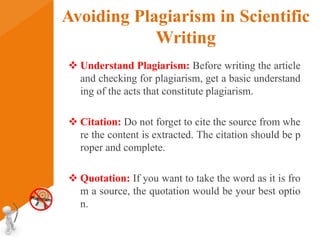 Plagiarism in Scientific Writing | PPTX