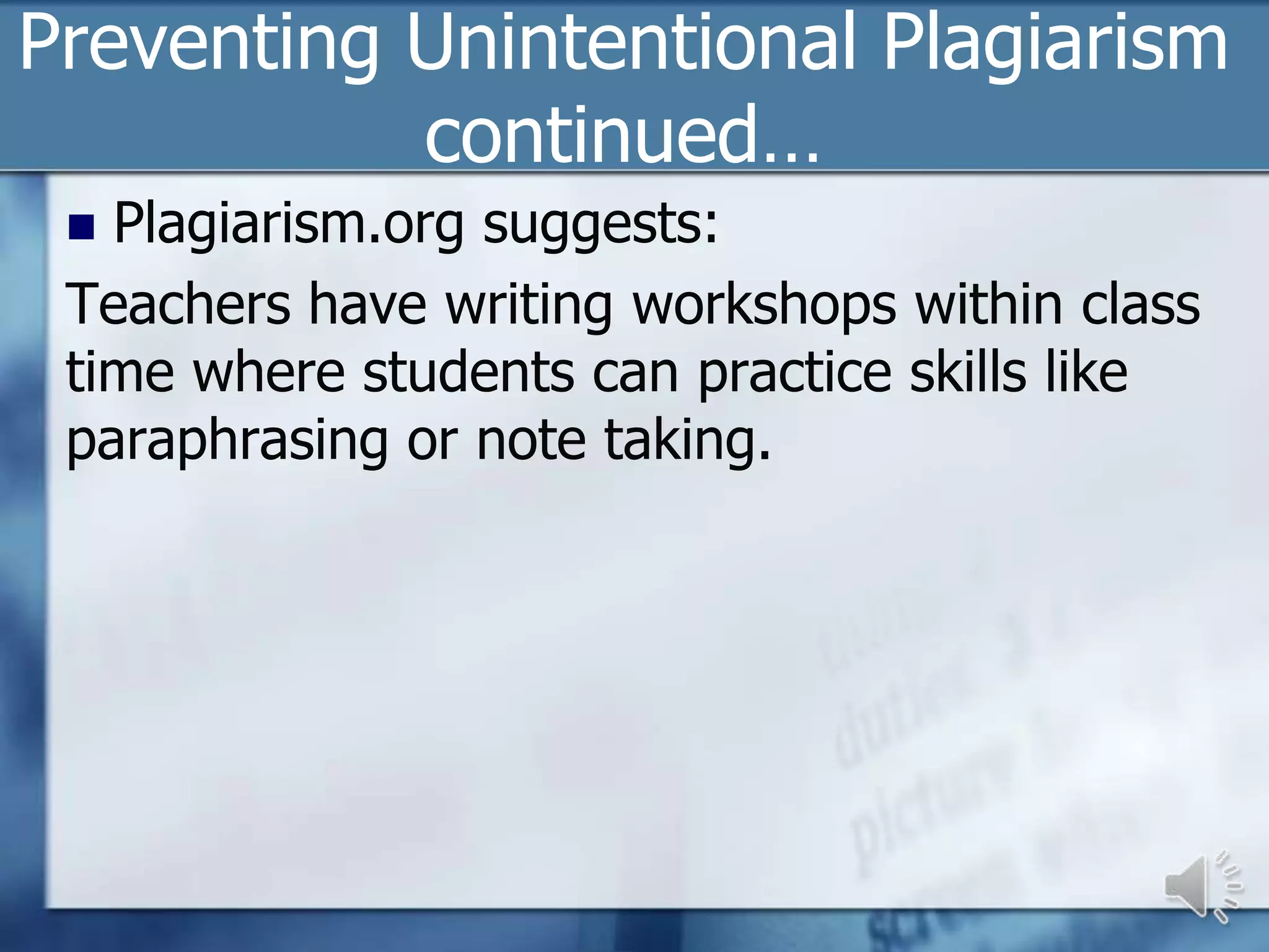 Plagiarism in the classroom pp presentation | PPTX